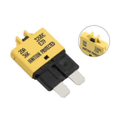 Circuit Breaker Blade (ATC) 28VDC 20A Manual Reset Type III Yellow ...