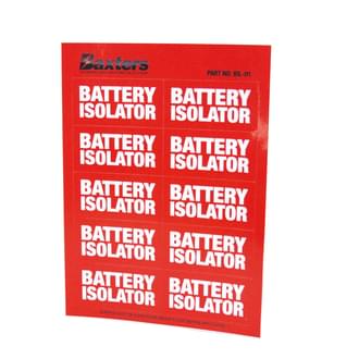 Battery Isolator Label Red Self Adhesive (10 Pcs Per Sheet ...