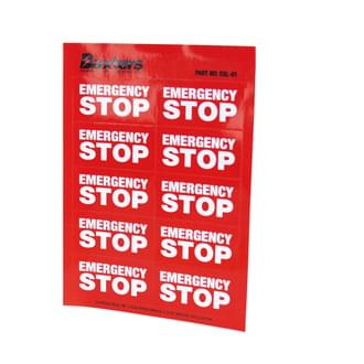 Emergency Stop Label Red (10 Pcs Per Sheet) — Nationwide Auto Parts