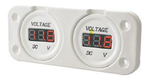 White dual panel mount digital VOLTMETER 12/24V LED Display ...