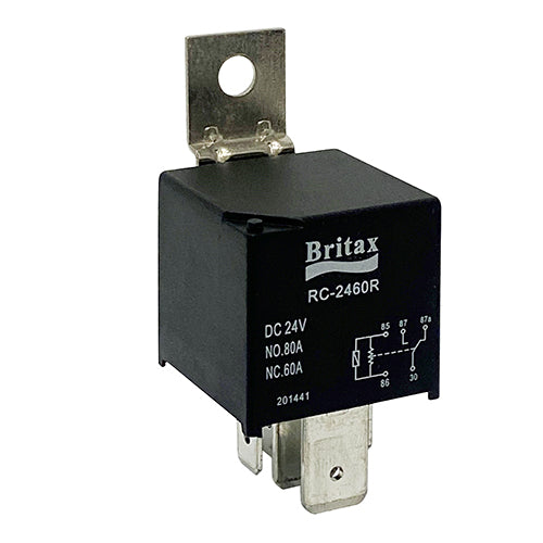 Britax Mini Relay 12V 60/80A 5 Pin Change Over SPDT 9.5mm Resistor Pro ...